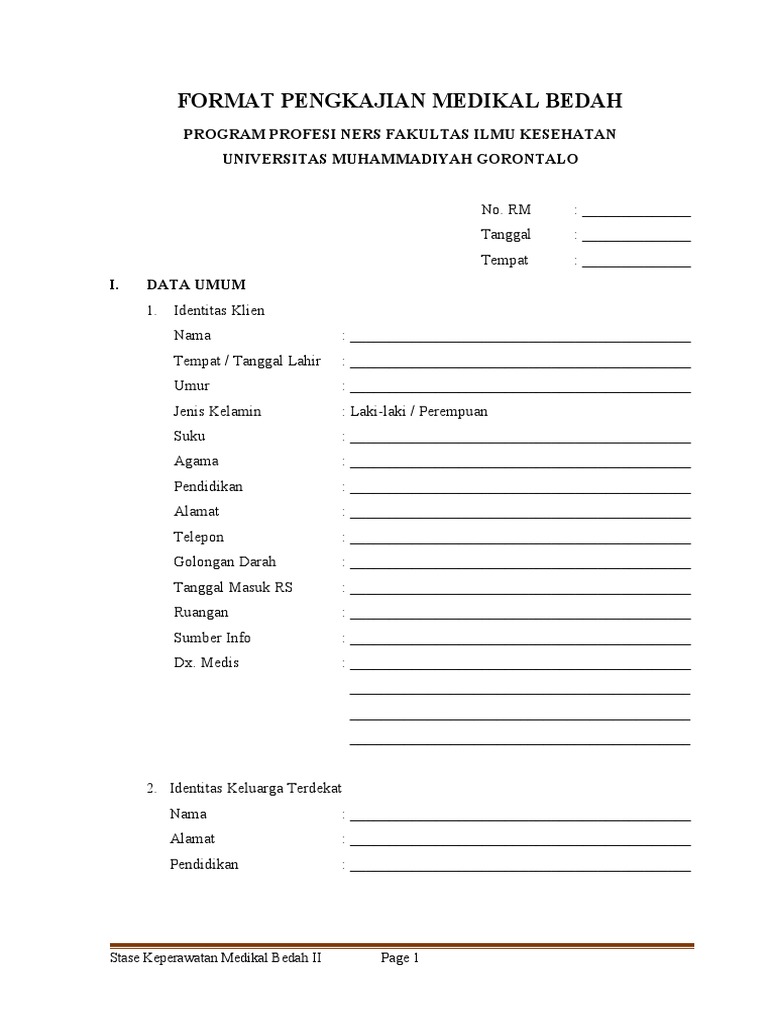 Format Pengkajian KMB Ii Reivan | PDF | Pengembangan Diri