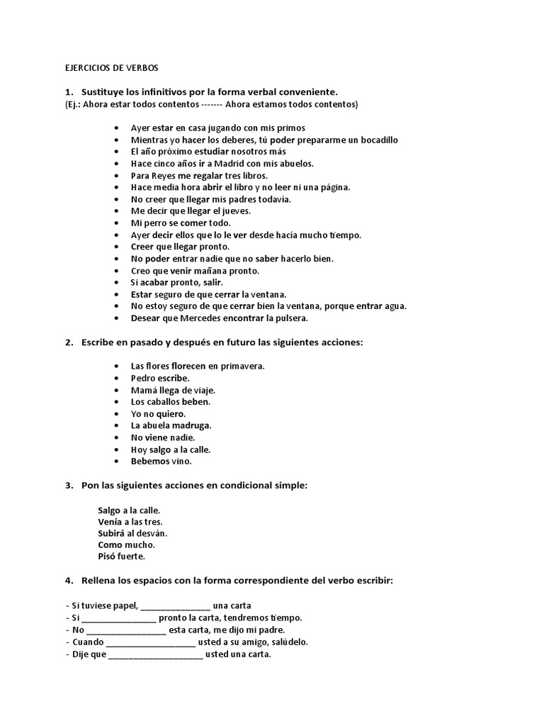 morfología verbos 2020-2021 | PDF