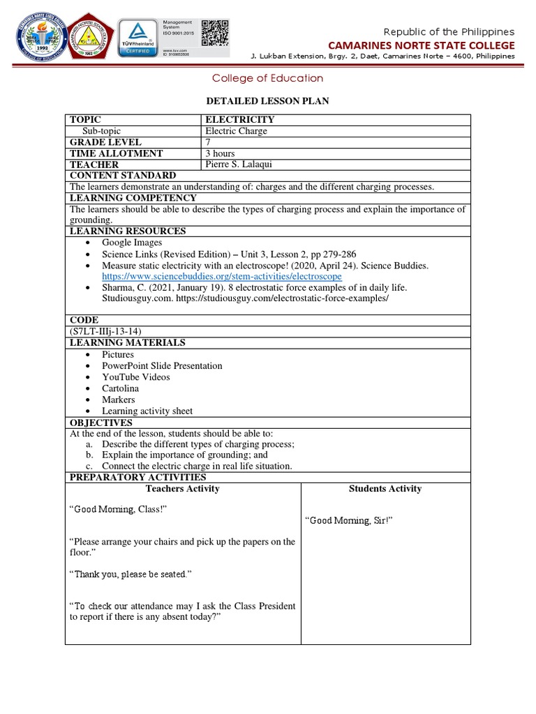 DLP Electric Charge | PDF | Electric Charge | Atoms
