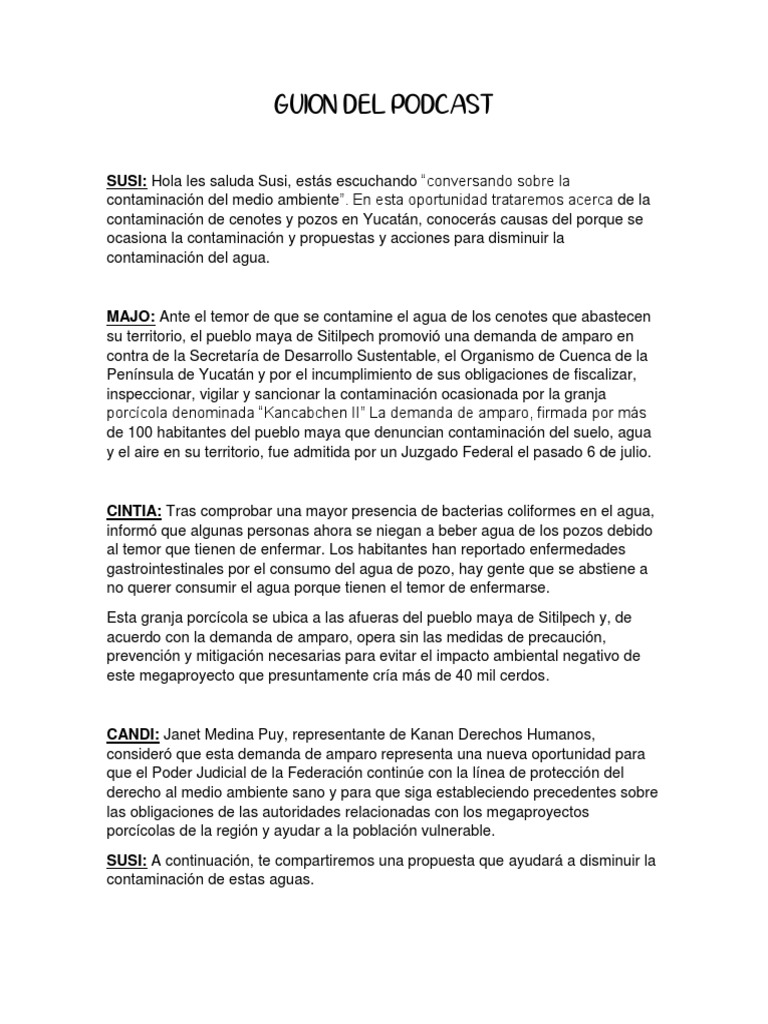 Guion Del Podcast | PDF