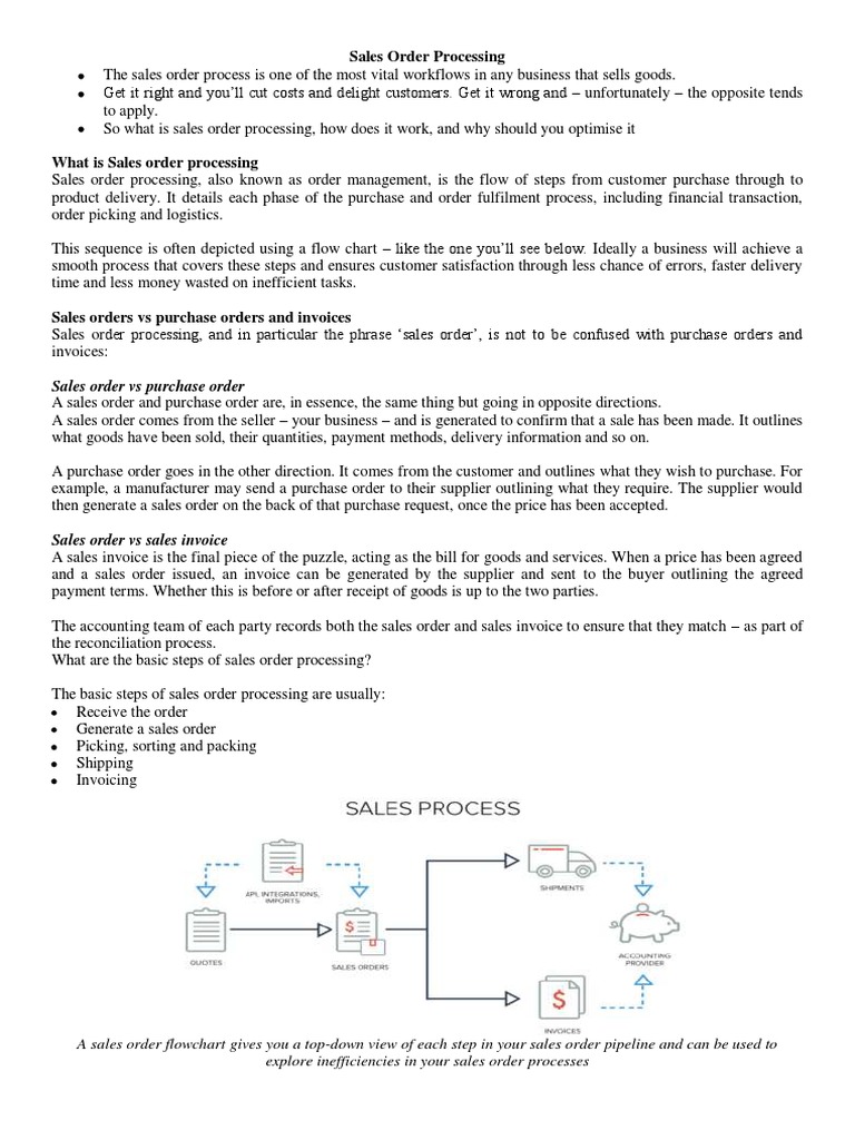 Sales Order Processing | Download Free PDF | Enterprise Resource ...