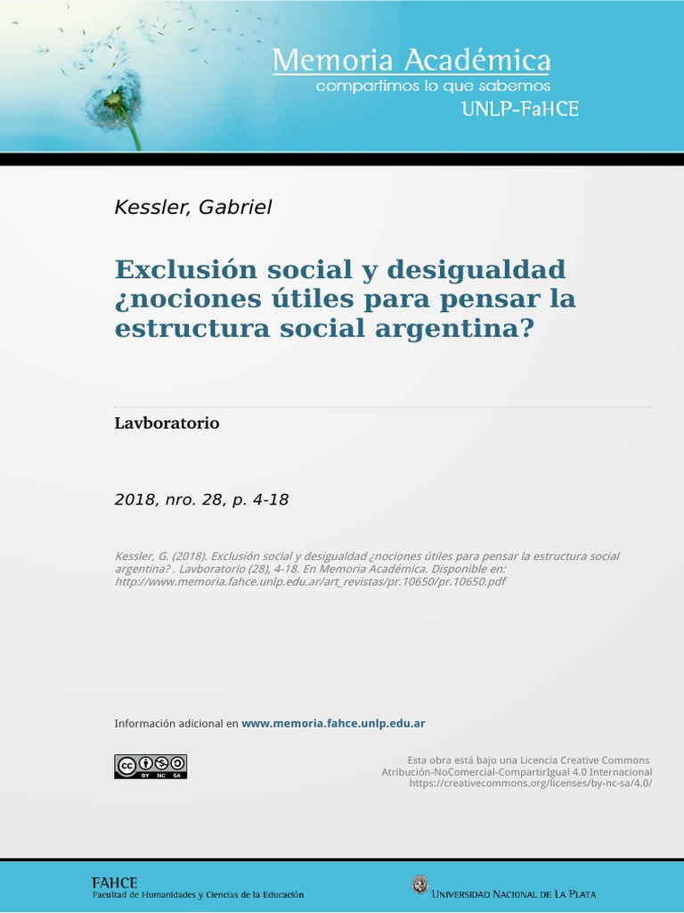 Exclusión y Desigualdad en Argentina | PDF | Exclusión social | Pobreza