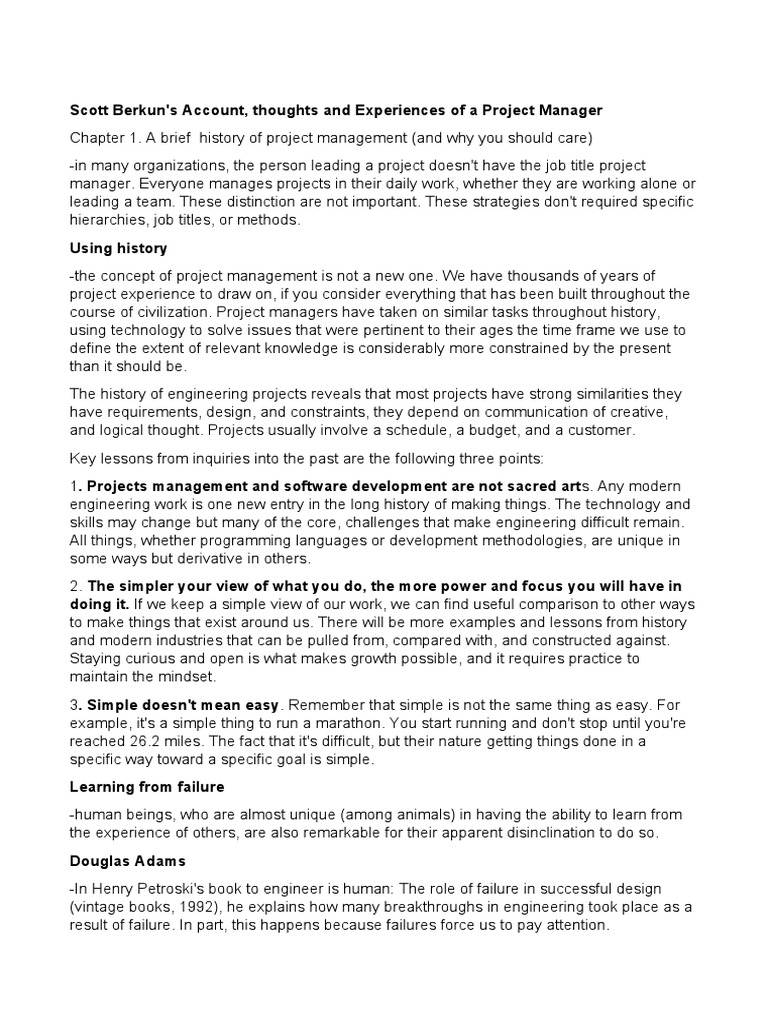 Scott Berkun | PDF | Project Management | Thought