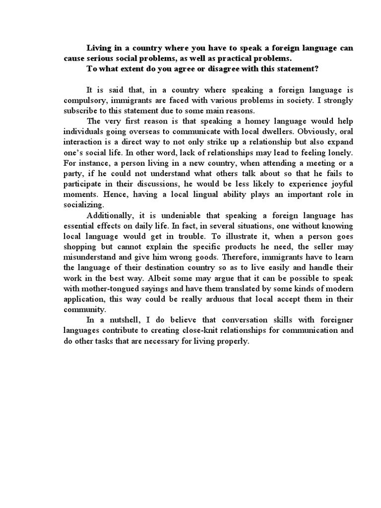 Language Barriers and Social Issues | PDF