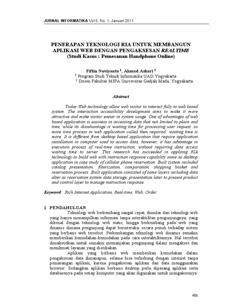 Contoh Proposal Penelitian Teknik Informatika 2 | PDF