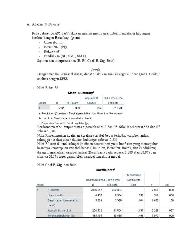 Analisis Multivariat Dan Bivariat | PDF | Kesehatan Holistik