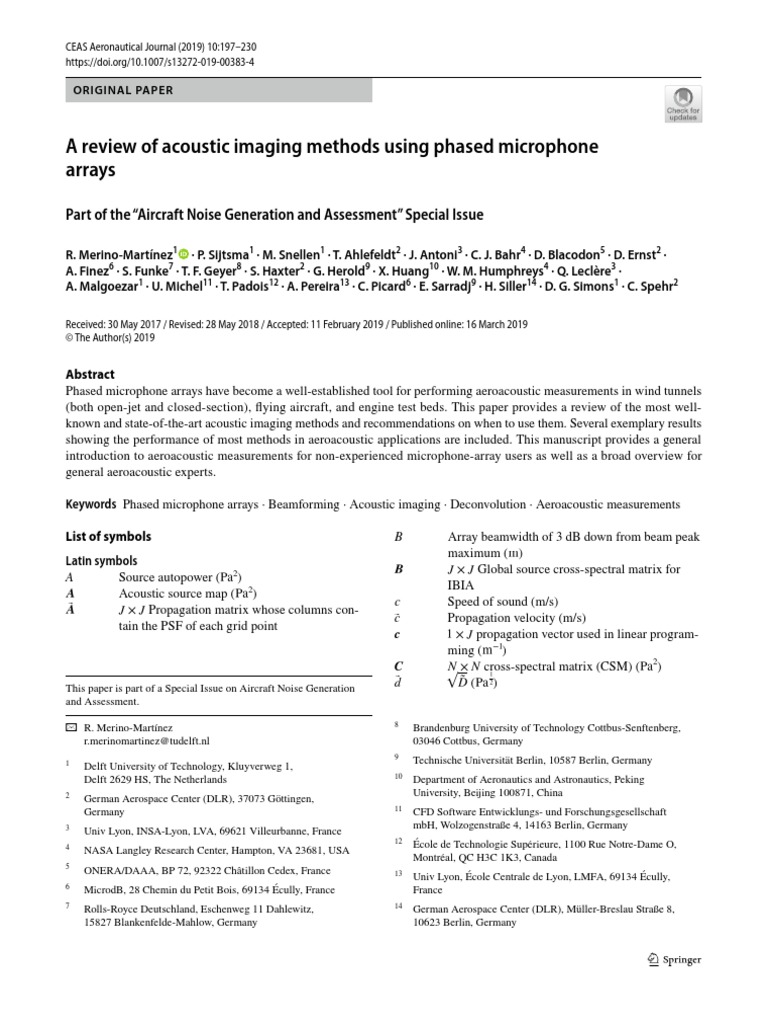 A Review of Acoustic Imaging Methods Using Phased Microphone Arrays | PDF