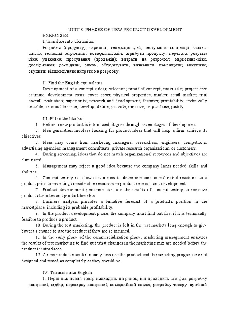 Unit 8. Phases of New Product Development | PDF | Marketing | New ...