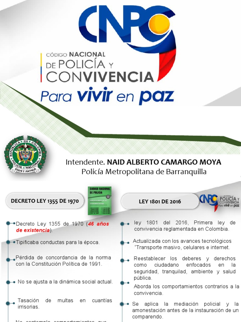 Presentación Código De Policía Y Convivencia Pdf