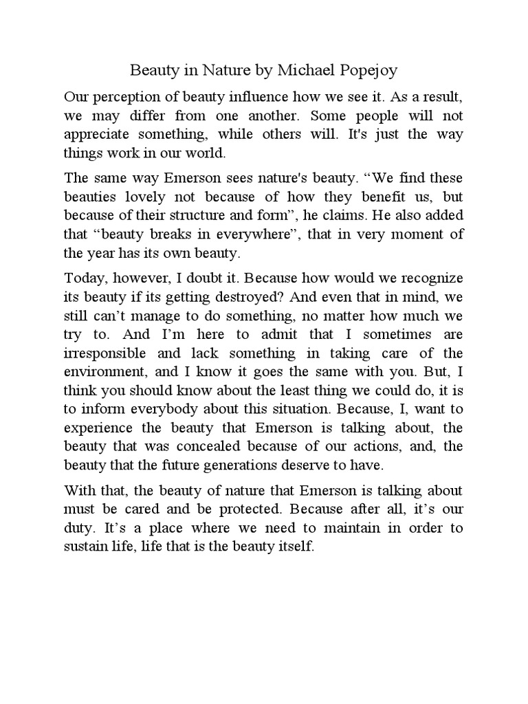 Preserving Nature's Beauty | PDF | Self-Improvement