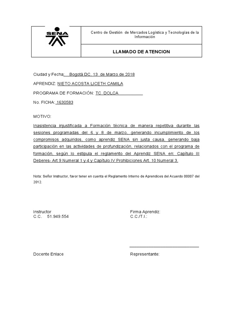 formato-llamados-de-atencion | PDF