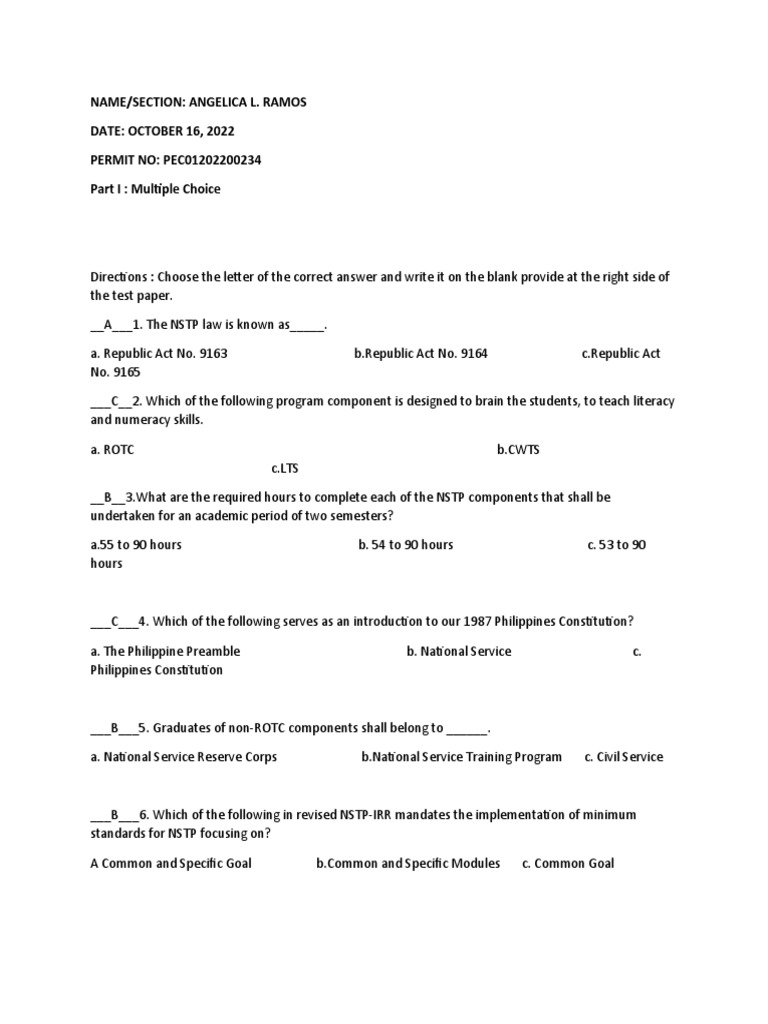 Understanding the National Service Training Program: An Analysis of an ...