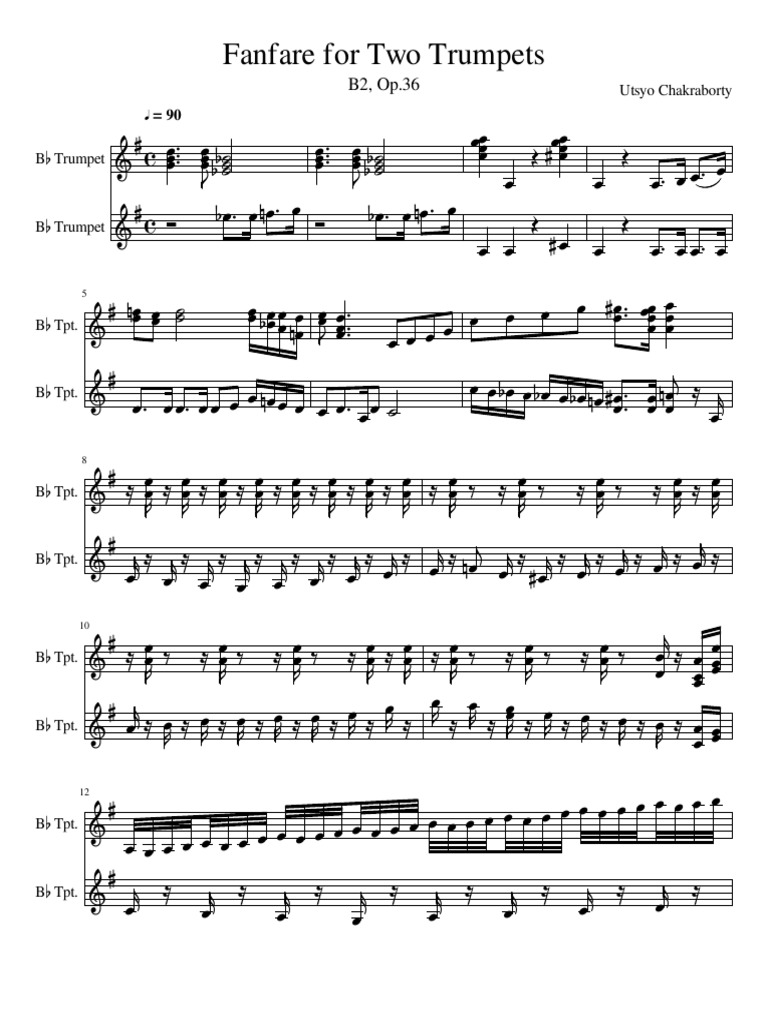 Fanfare For Two Trumpets | PDF