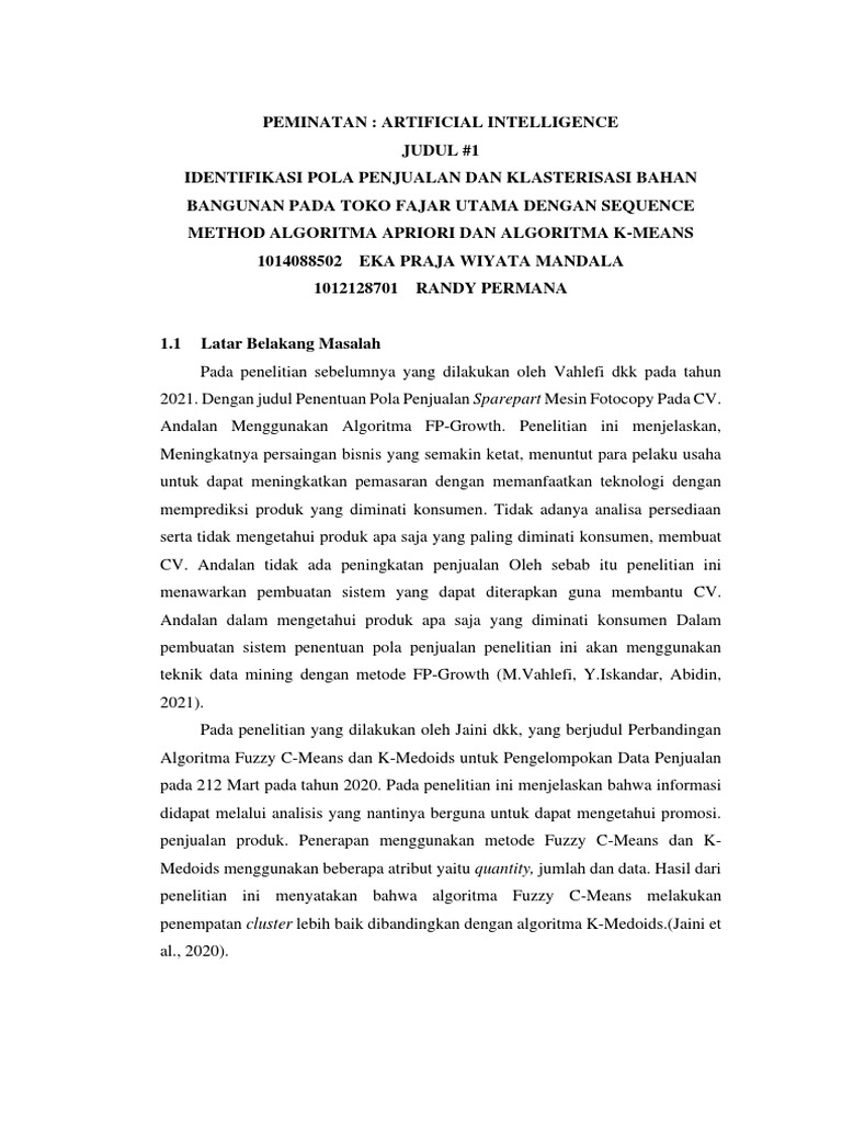 Contoh Proposal Pengajuan Judul PKL | PDF