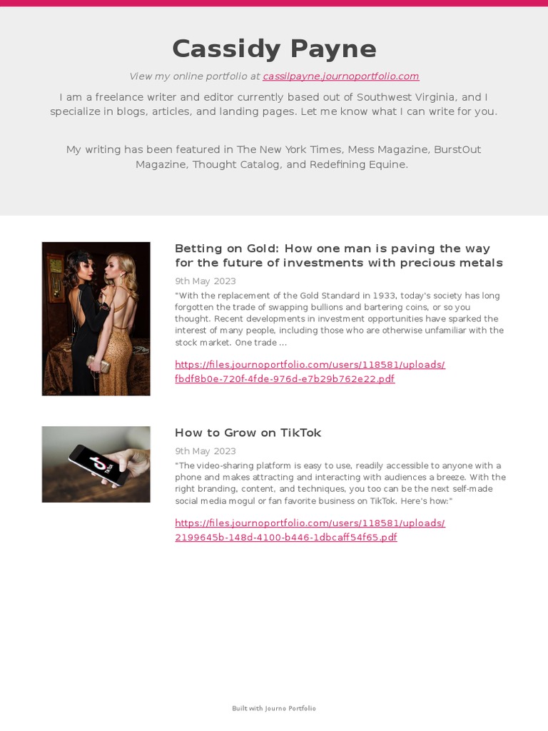 Cassidy-Payne-Portfolio 2 | PDF | Social Media | Popular Culture ...