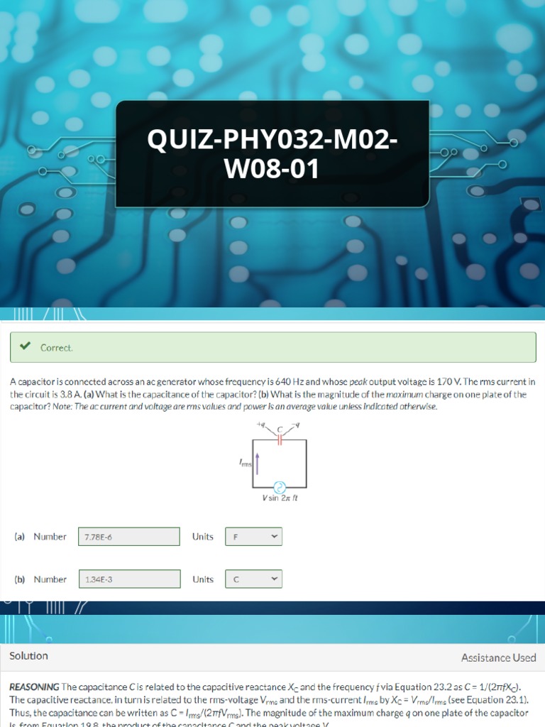 Quiz PHY032 M02 W08 01 | PDF