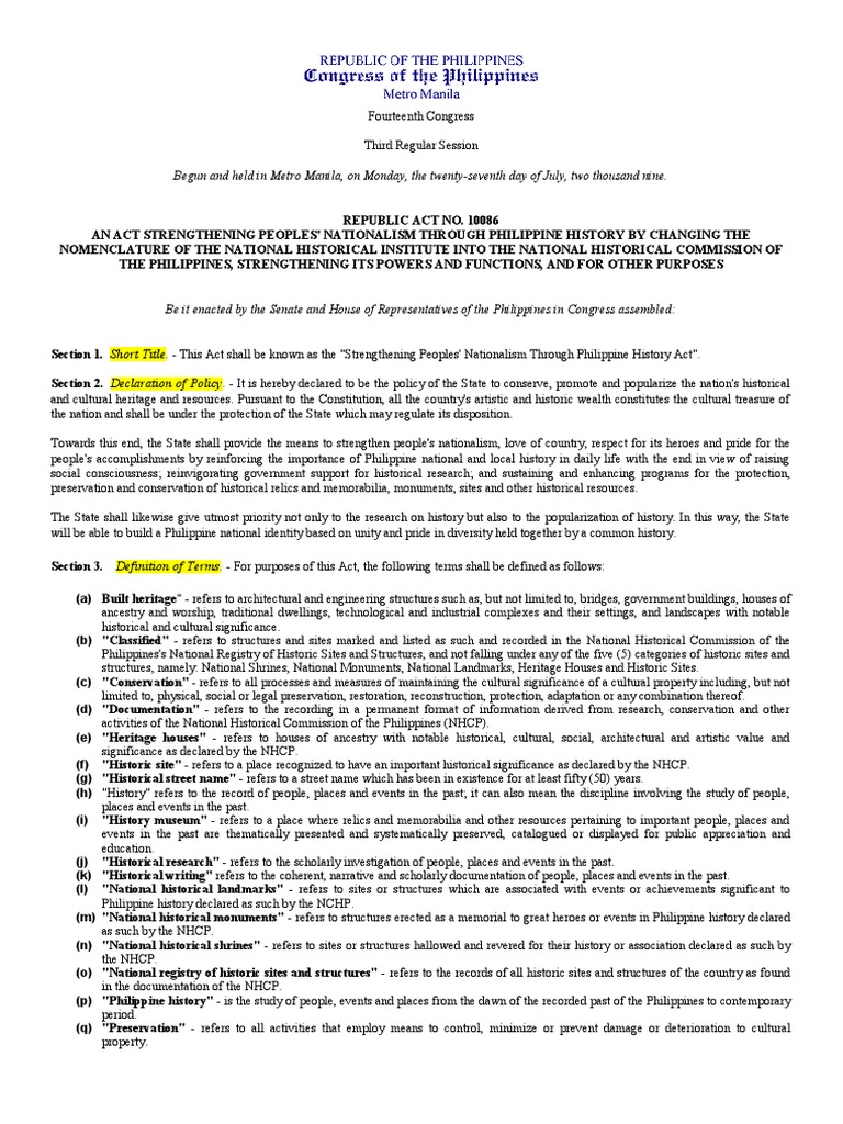 CFLM 1 - Prelim - Republic Act No. 10086 | PDF