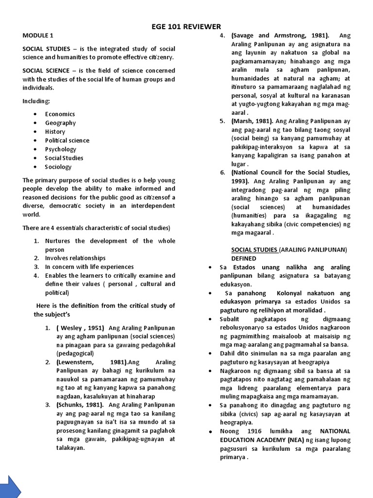 EGE 101 Reviewer | PDF