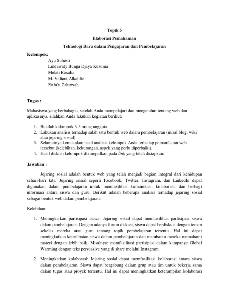 Topik 5 TBPP - Elaborasi Pemahaman | PDF | Ilmu Sosial