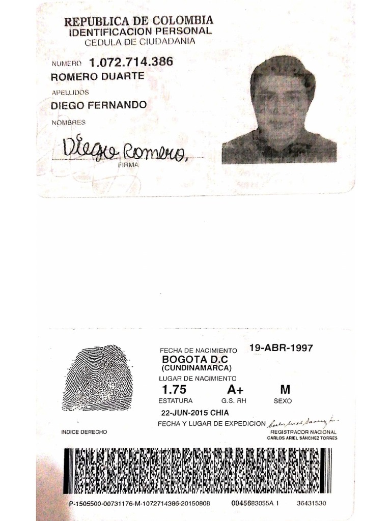 Cedula de Ciudadania | PDF