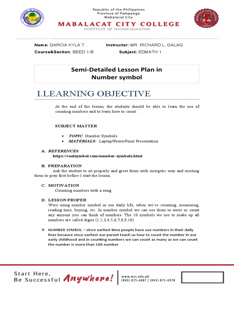Lesson Plan Comparing Numbers-Complete-1 | PDF