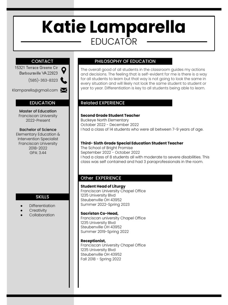 Katie Lamparella Resume | PDF
