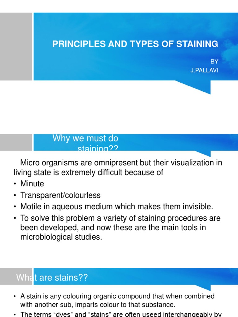 Principles and Types of Staining | PDF | Staining | Bacteria