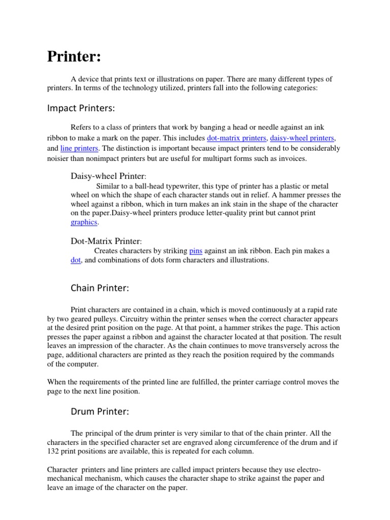 Printer:: Impact Printers