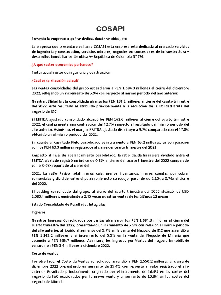 COSAPI | PDF | Negocios | Derecho