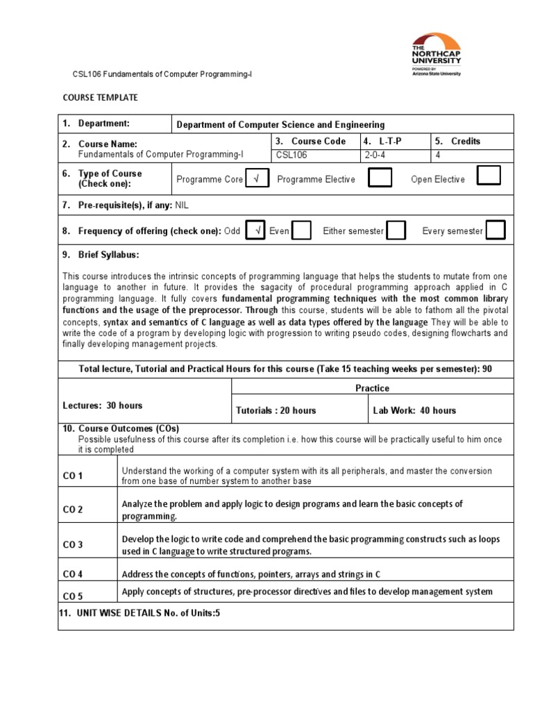 Focp 1 Syllabus 1 1 Pdf Pointer Computer Programming Computer 2038