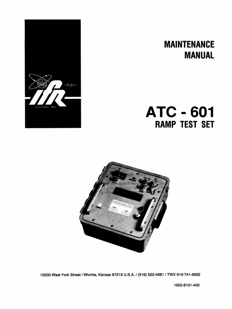 ATC-601 Ramp Test Set Service Manual | PDF