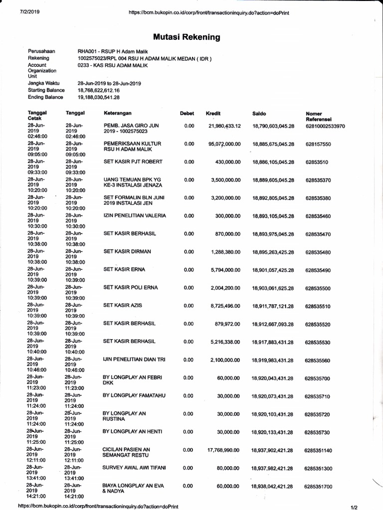 Mutasi Rekening: Balance | PDF
