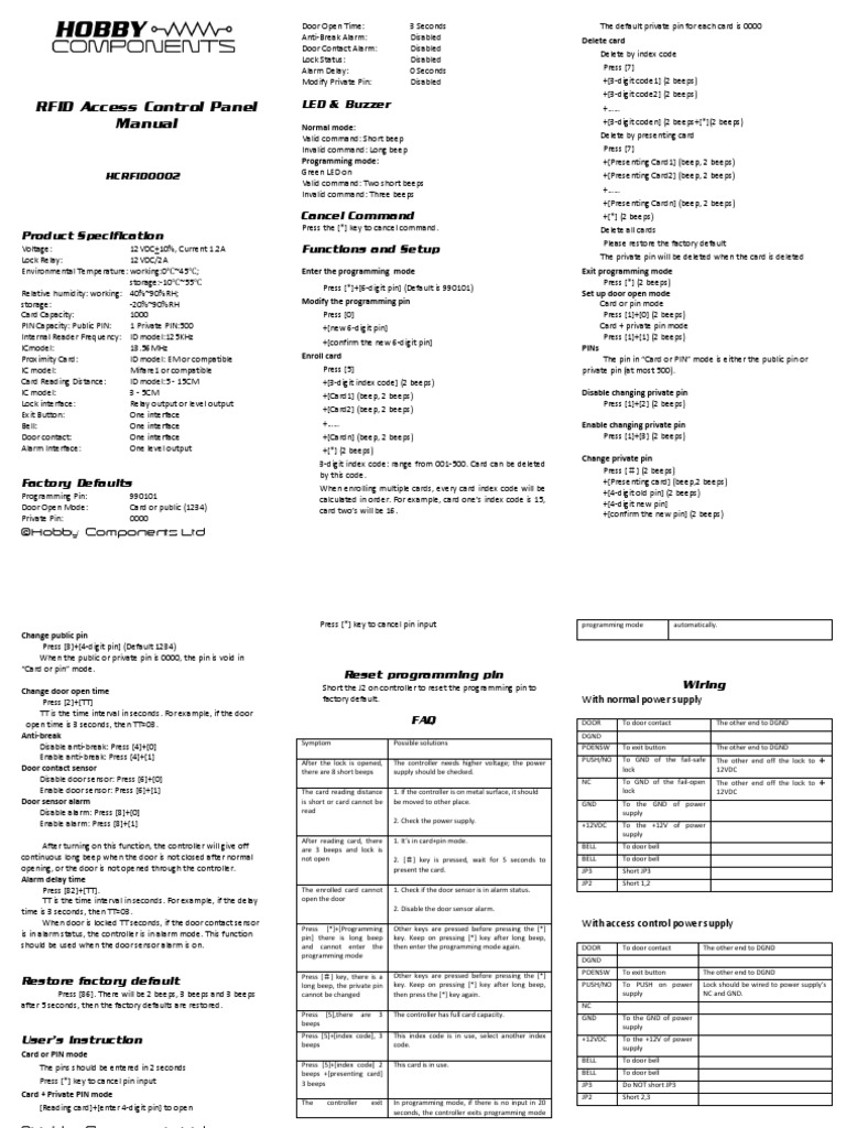 135512RFID0002 | PDF | Personal Identification Number | Access Control