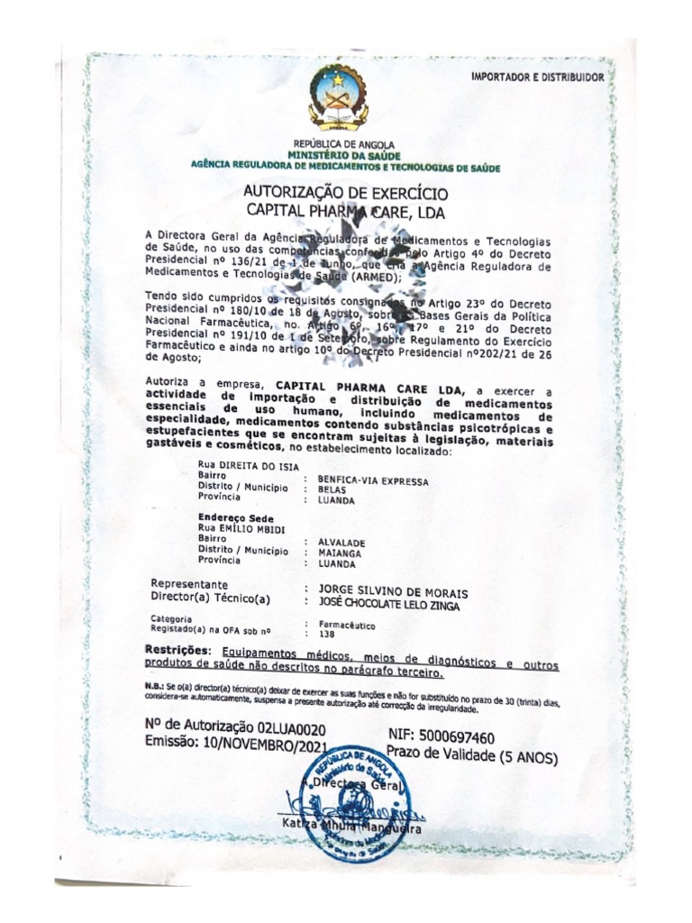 Capital Pharma Care, Lda | PDF