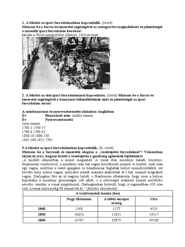 Esszék Ipari Forradalmak | PDF