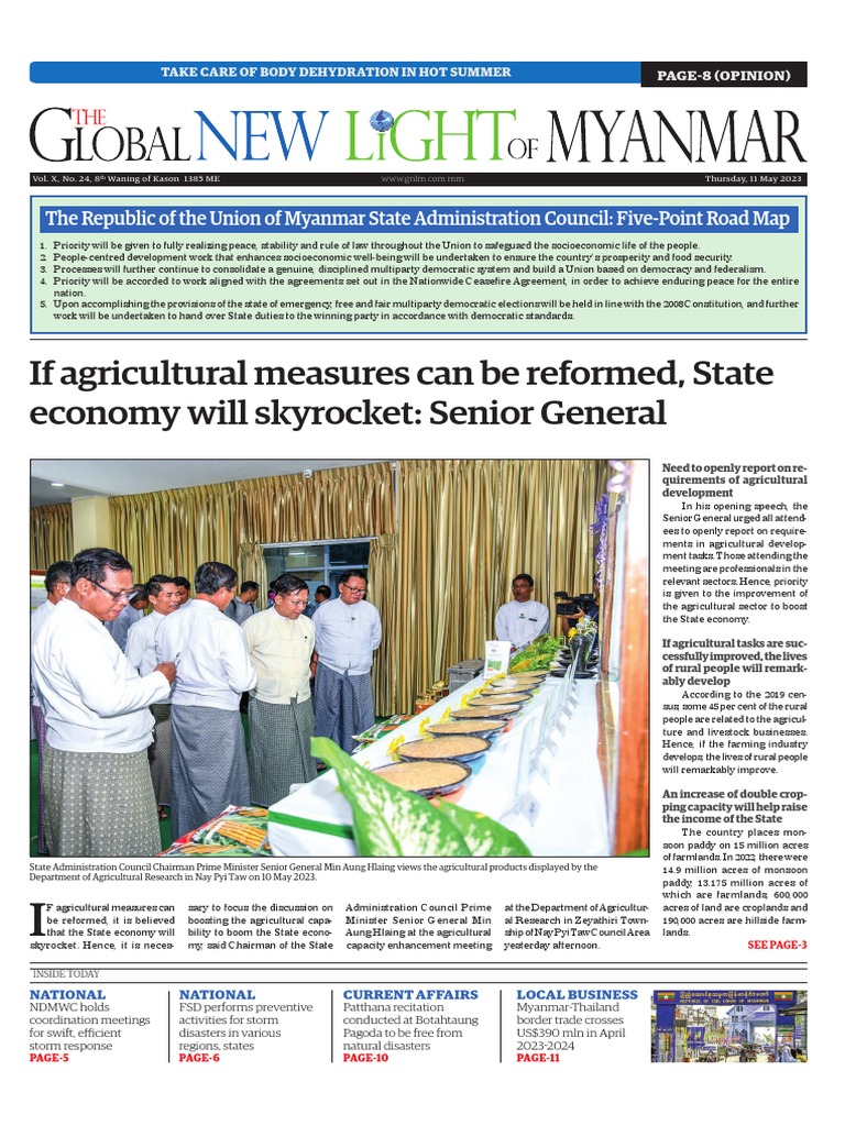 Myanmar's Five-Point Road Map & Agricultural Reforms | PDF ...