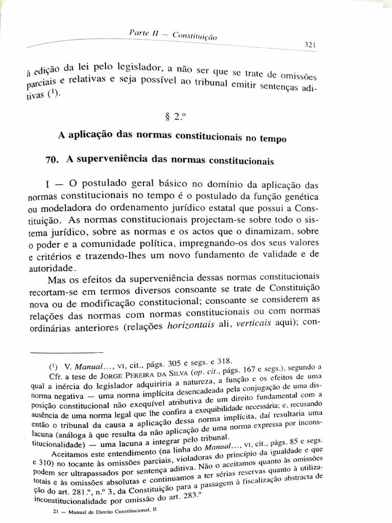 Aplicação das Normas Constitucionais no Tempo | PDF | Constituição ...
