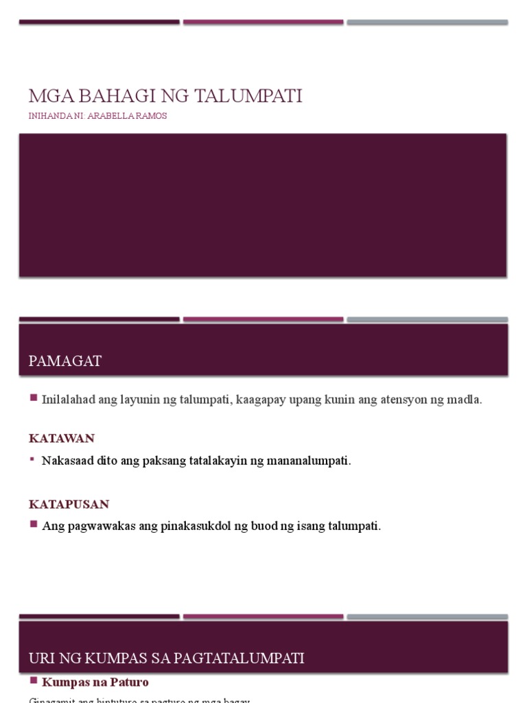 Mga Bahagi NG Talumpati Ni Arabella Ramos | PDF