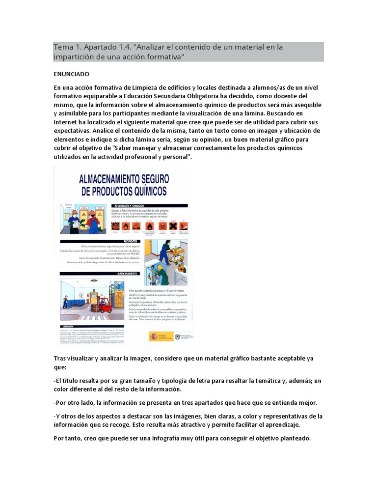 1.4. Analizar El Contenido de Un Material en La Impartición de Una Acción Formativa | PDF