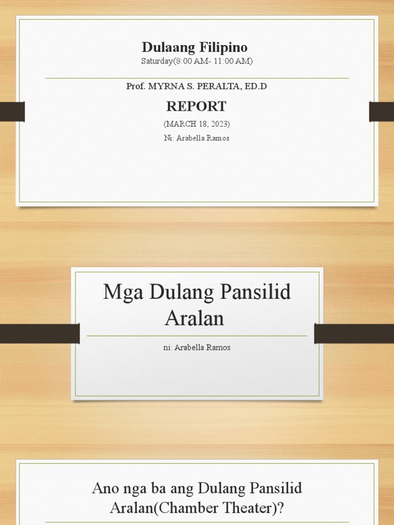 Mga Dulang Pansilid Aralan | PDF