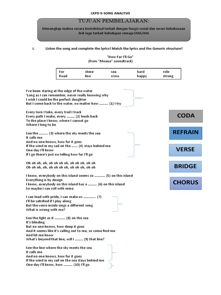 LKPD II-Song Analysis | PDF