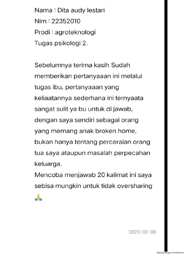 Who's Me - Tugas Pengantar Psikologi2.audy. | PDF