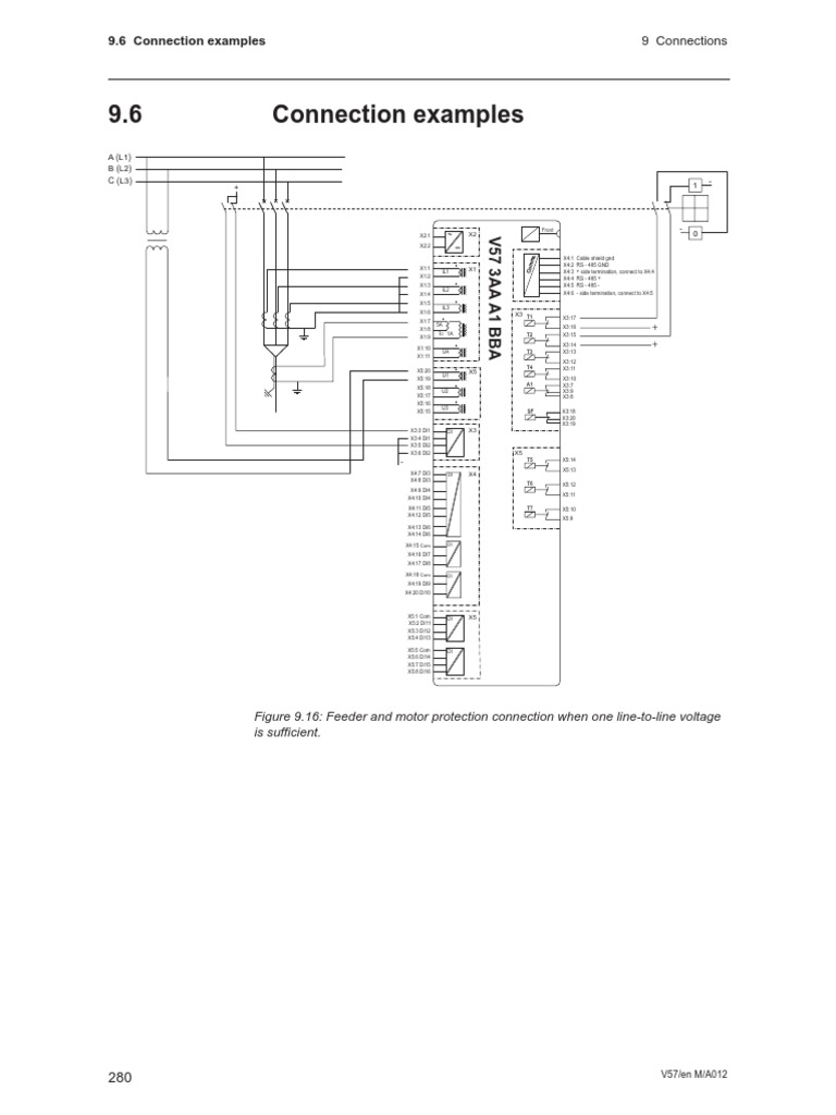 9.6 Connection examples - Feeder and motor protection connections | PDF