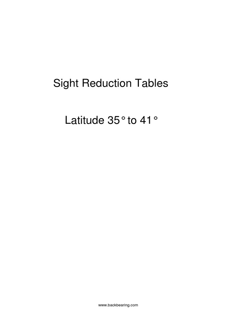 Sight Reduction Tables | PDF | Latitude | Navigation