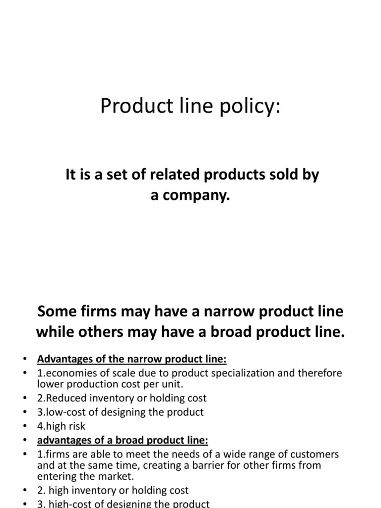 Product Line Policy | Product (Business) | Economic Institutions