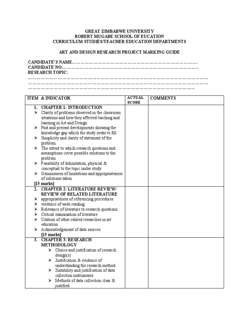 Research Project Marking Guide | PDF | Data | Methodology