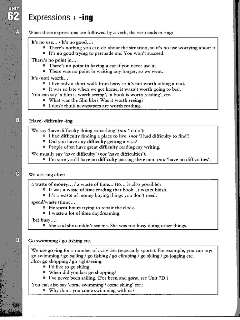 Unit 62 Expressions + Ing | PDF