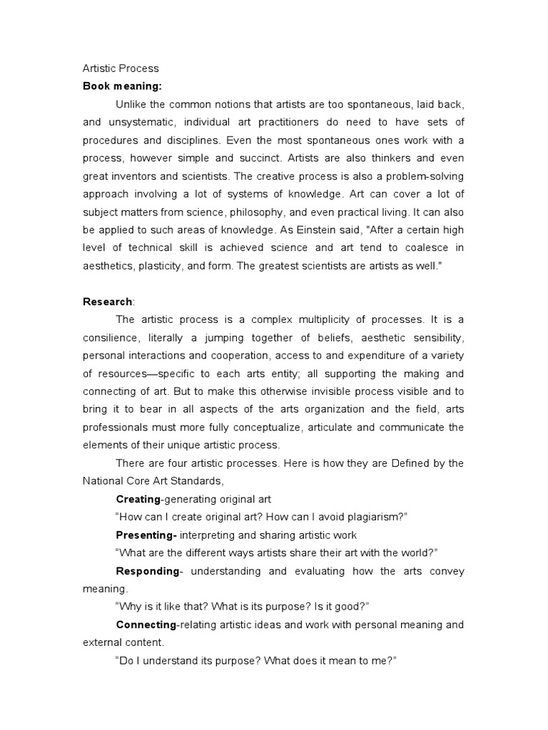 Artistic Process | PDF