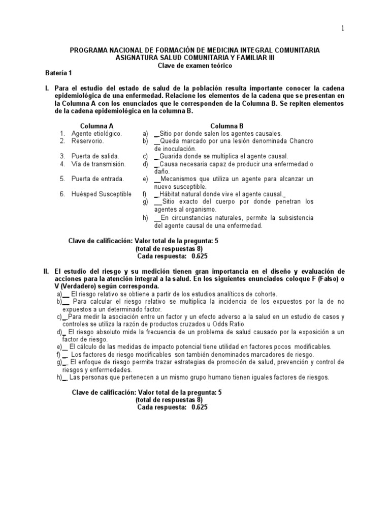 EXAMEN TEORICO SFC III | PDF | Epidemiología | Ciencias de la Salud