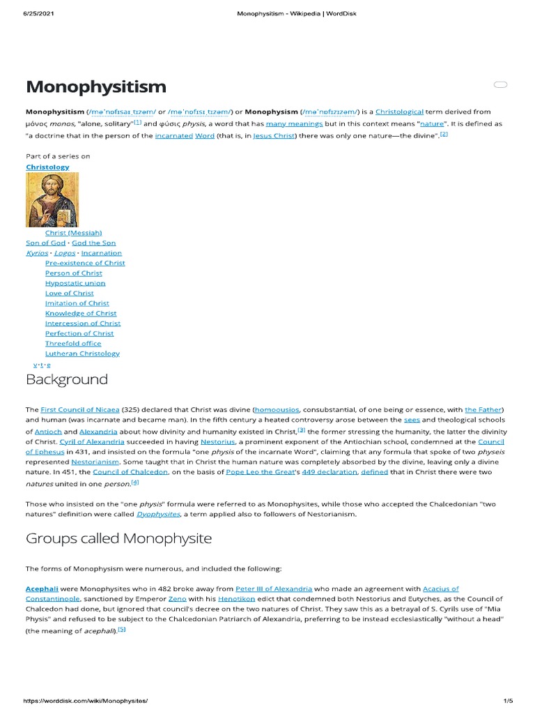 Article - Monophysitism | PDF